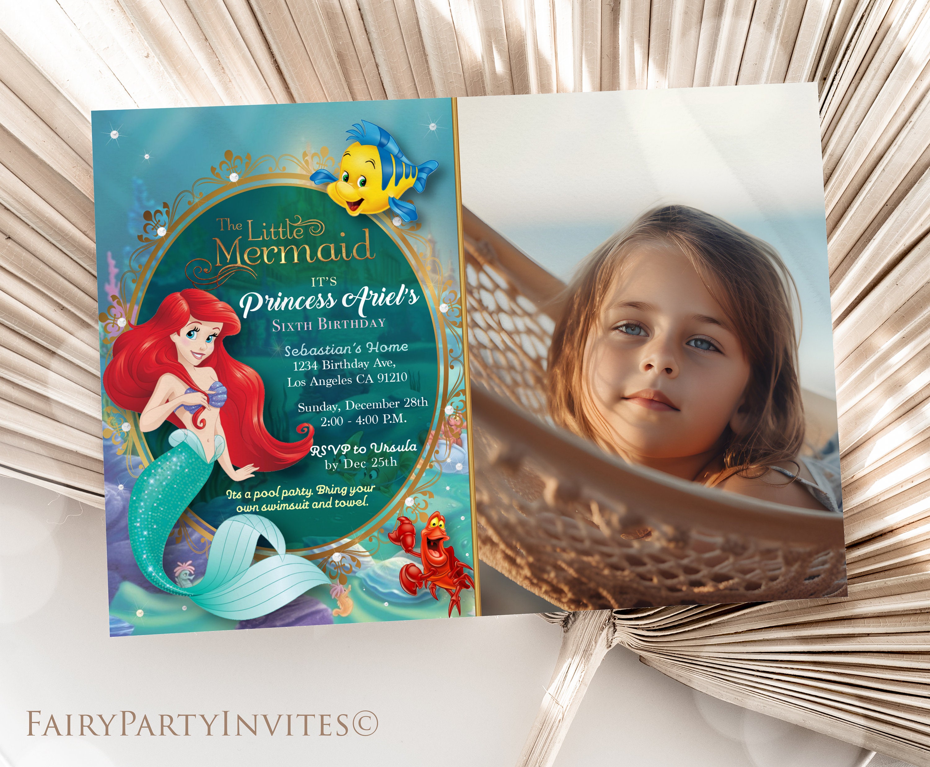 Little Mermaid Ariel Invitation Template Little Mermaid Ariel - Etsy