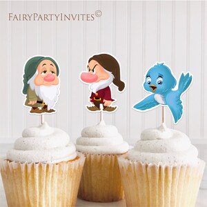 Snow White Cupcake Topper, Snow White Printable Cupcake Topper, Snow ...