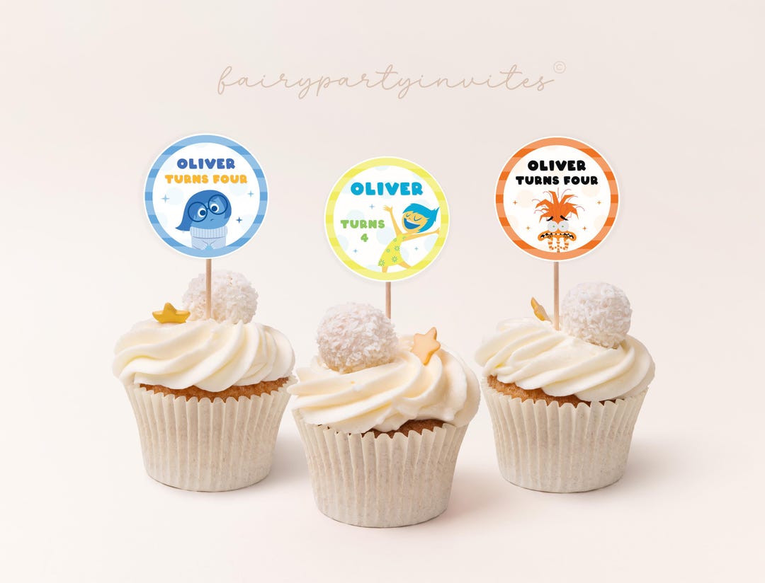 Inside Out Cupcake Topper, Inside Out Printable Cupcake Topper, Inside ...