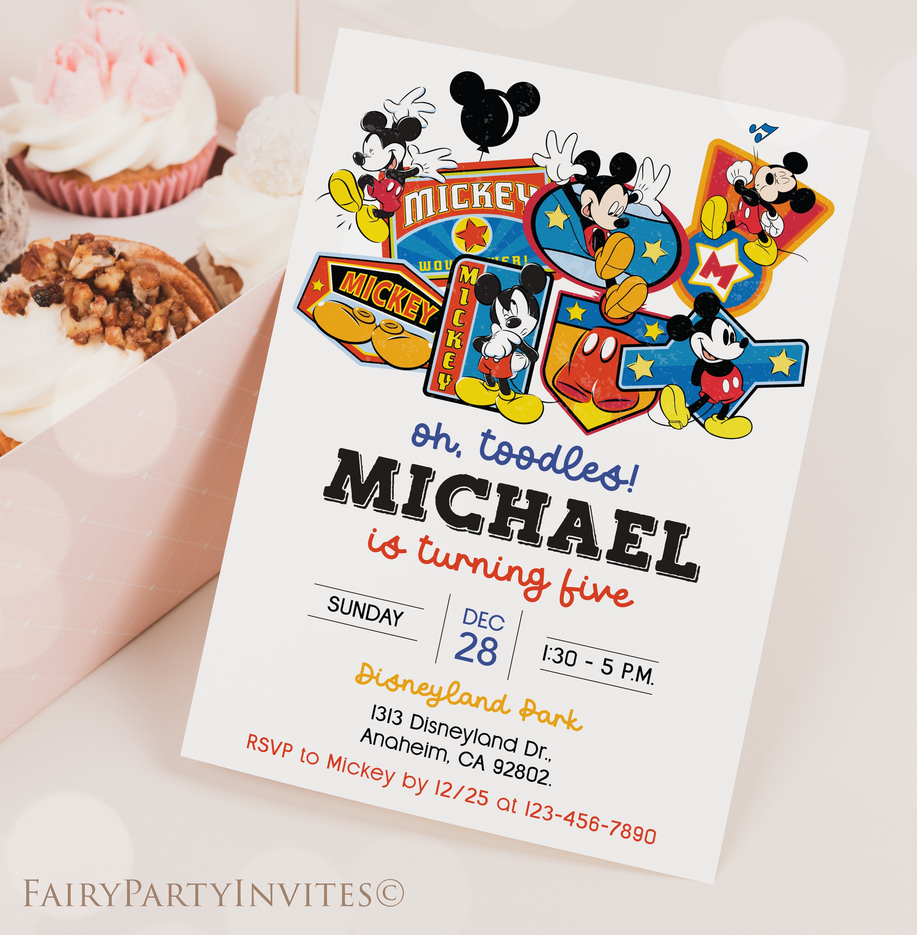 Mickey Mouse Birthday Invitation Template Mickey Mouse - Etsy