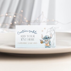 Stitch Place Card Template: Editable Food Tent (instant Download) - Etsy