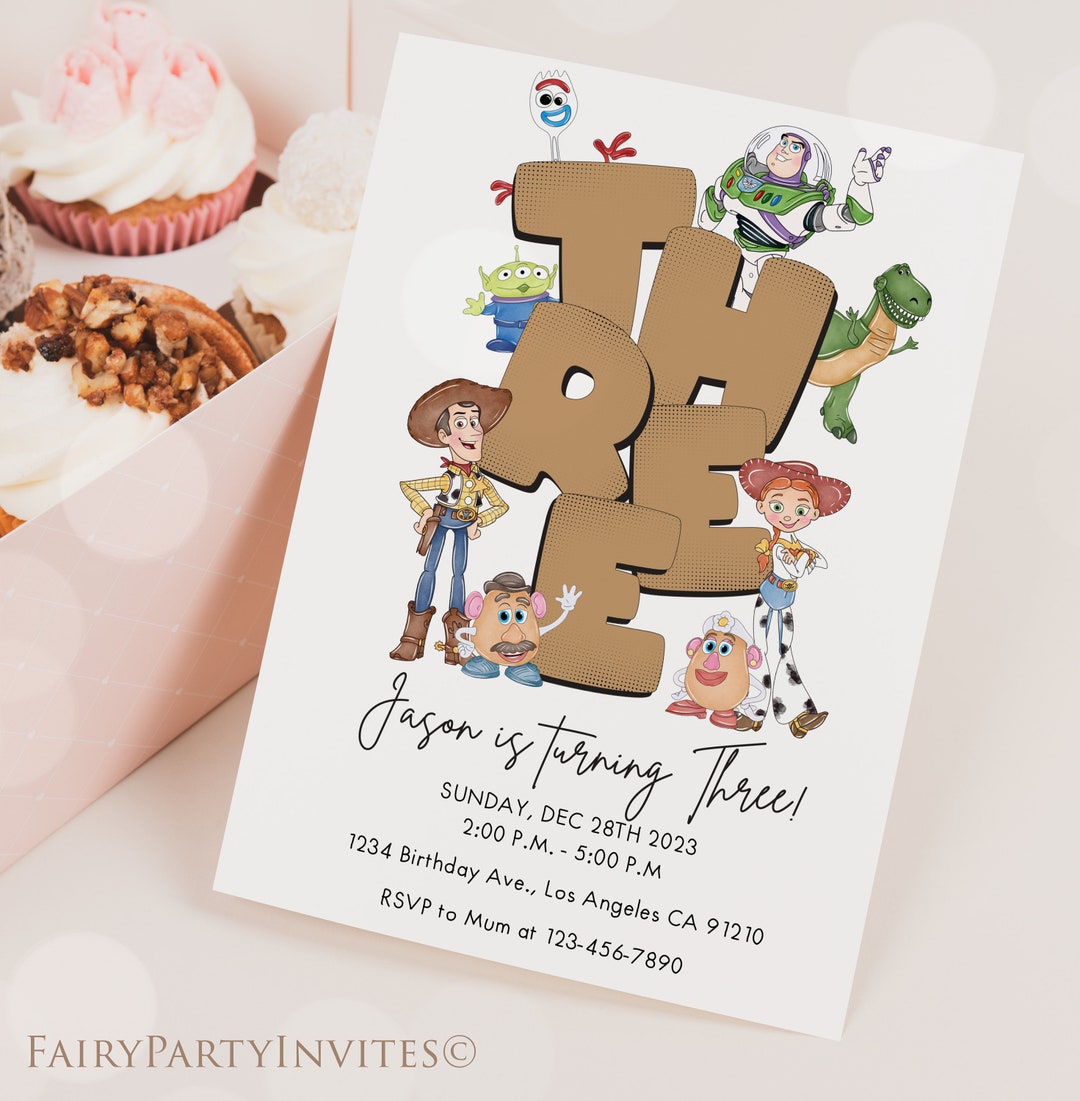 Toy Story Birthday Invitation Template: Editable 3rd Birthday (digital ...