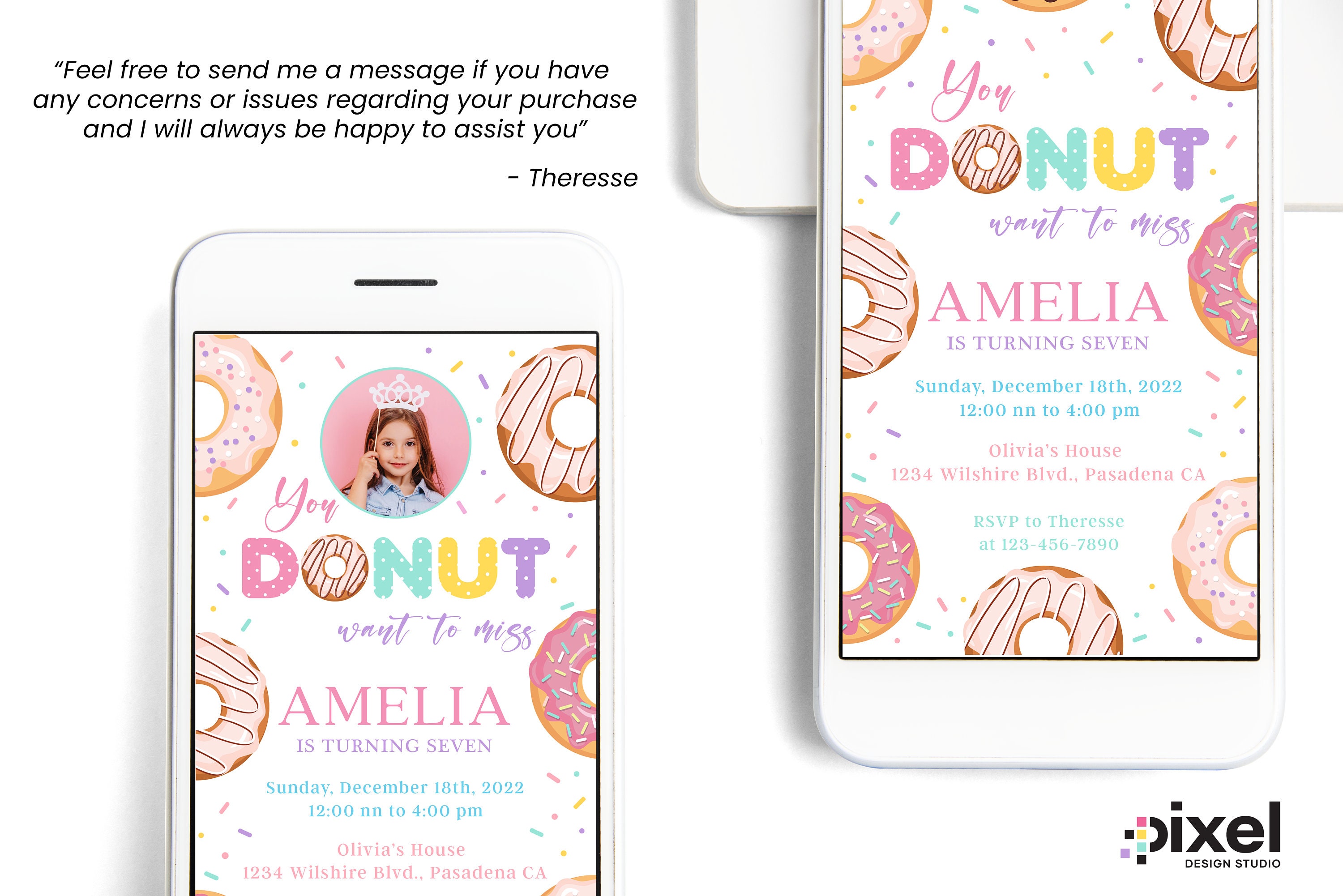 Donut Invitation Template Donut Photo Invitation Donut - Etsy Australia
