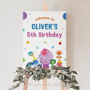 Inside Out Welcome Sign: Editable Birthday Banner (digital Download) - Etsy