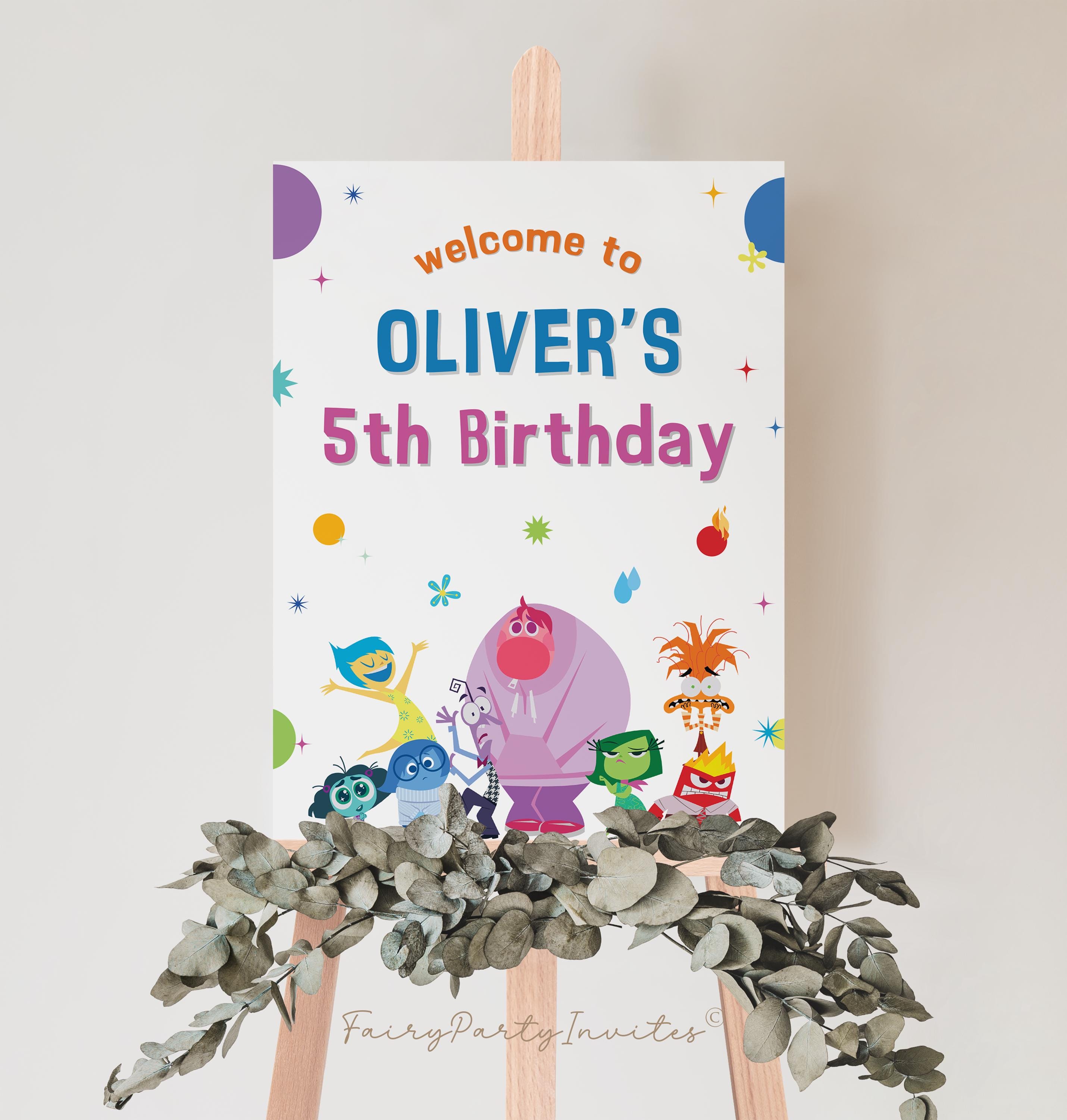 Inside Out Welcome Sign: Editable Birthday Banner (digital Download) - Etsy