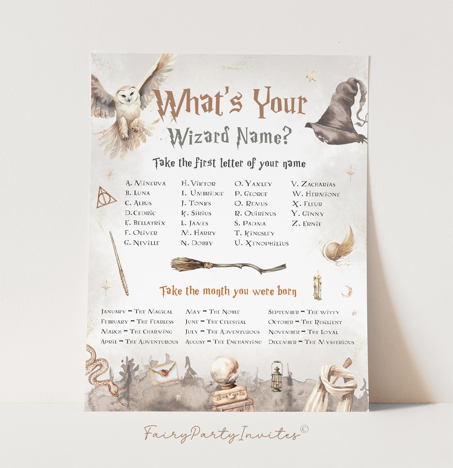 Wizard Name Game: Birthday Party Activity (digital Download) - Etsy