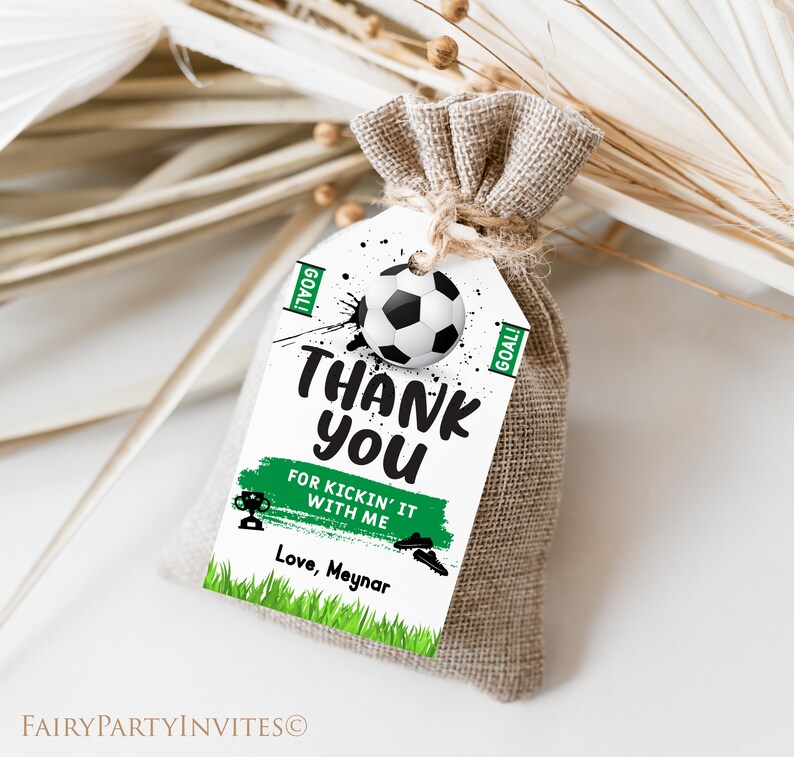 Soccer Favor Tag Soccer Gift Thank You Tag Soccer Editable - Etsy