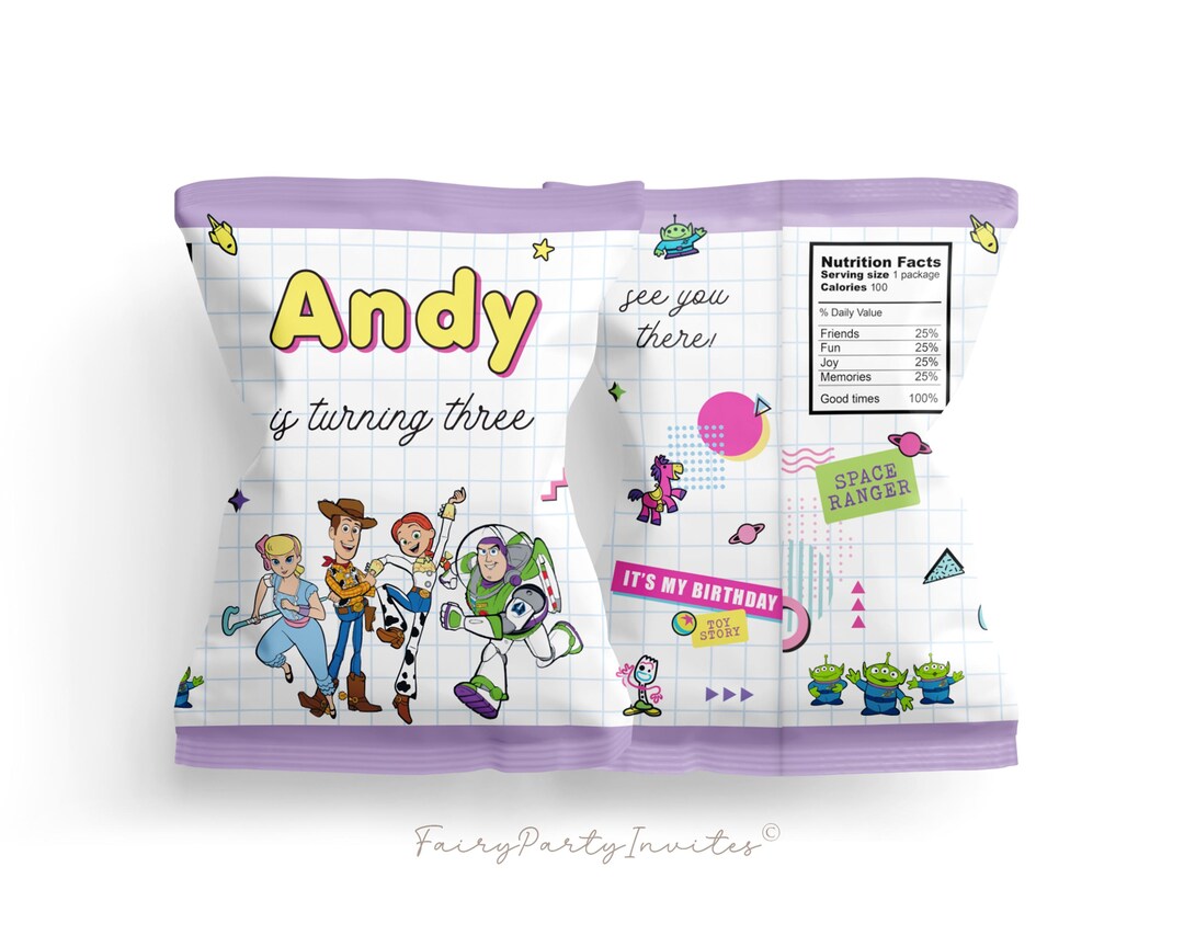 Toy Story Chip Bag Label Template, Toy Story Snack Bag Label, Toy Story ...
