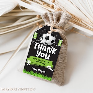 Soccer Favor Tag, Soccer Gift Thank You Tag, Soccer Editable Instant ...