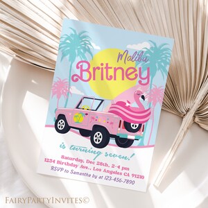 Malibu Birthday Invitation Template, Malibu Fashion Doll Invitation ...