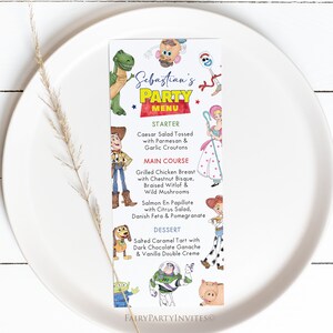 Toy Story Birthday Party Menu Template, Printable Toy Story Birthday ...