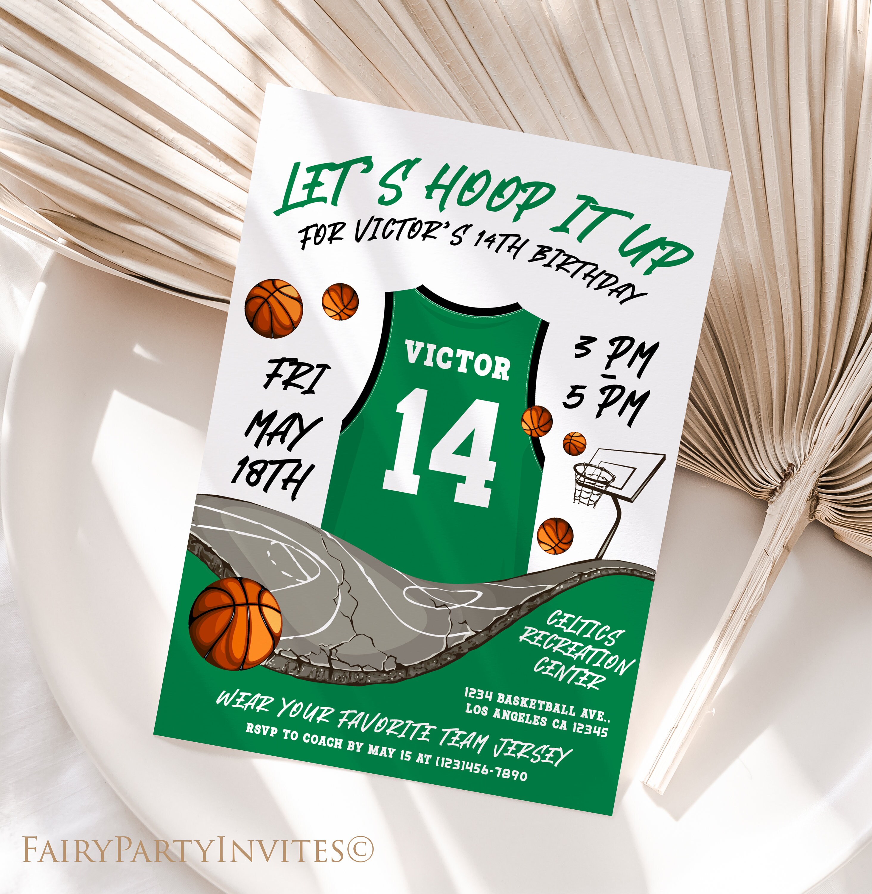 Basketball Birthday Invitation Template Printable Basketball - Etsy