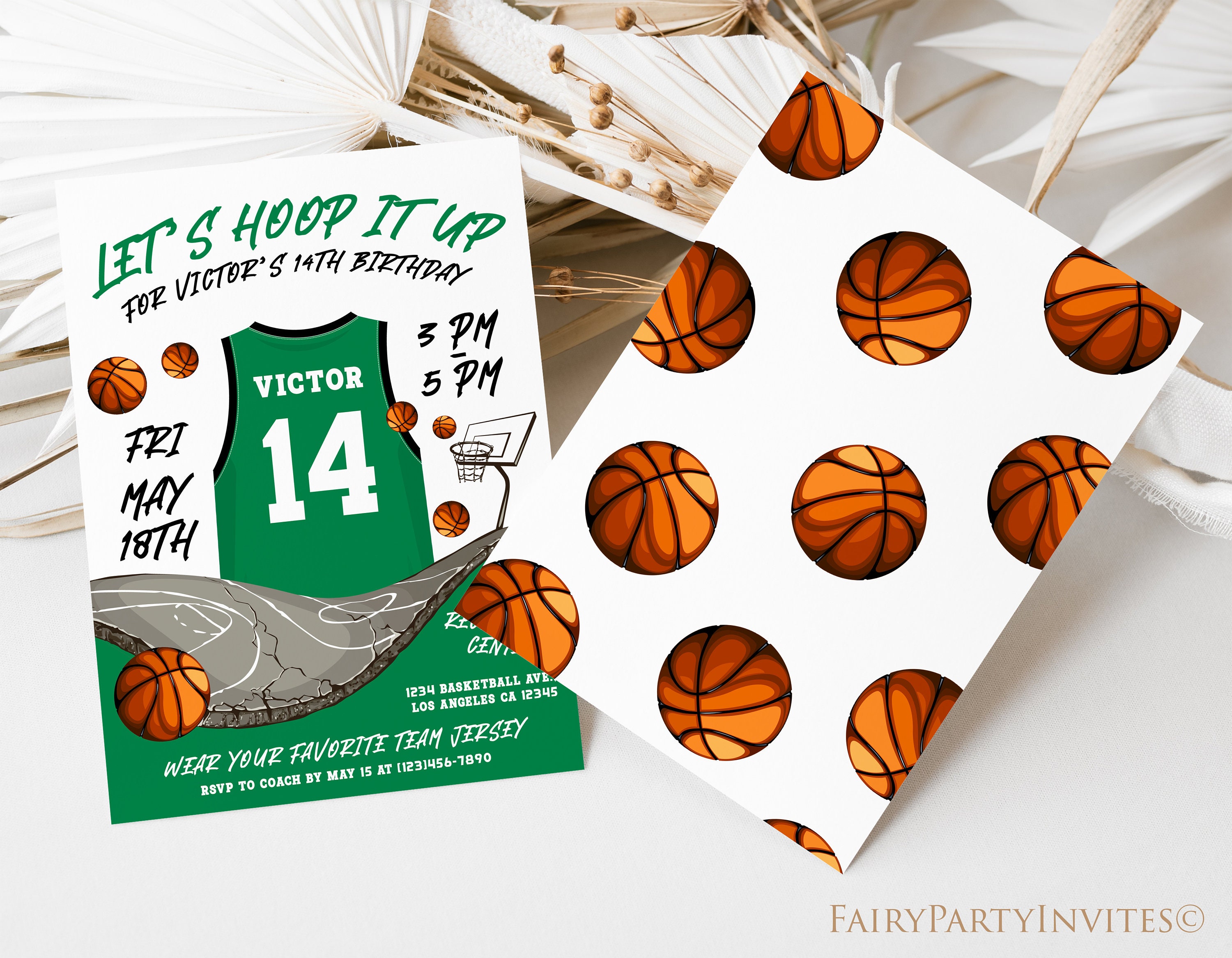 Basketball Birthday Invitation Template Printable Basketball - Etsy