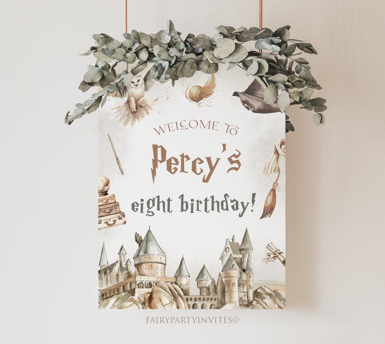 Wizard Welcome Banner: Magic School Sign, Editable Template (digital ...