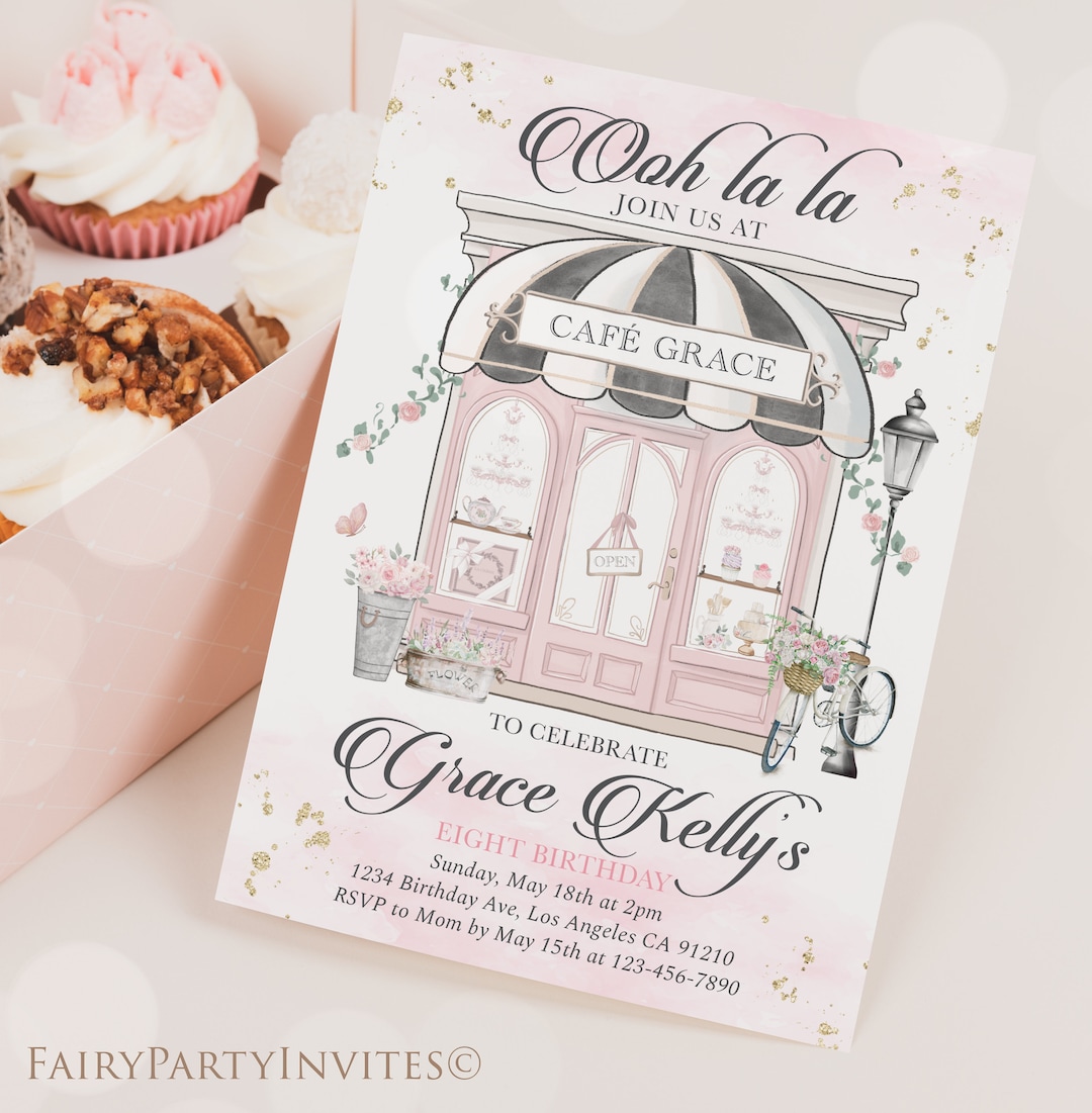 Cafe Paris Birthday Invitation Template, French Parisian Cafe ...