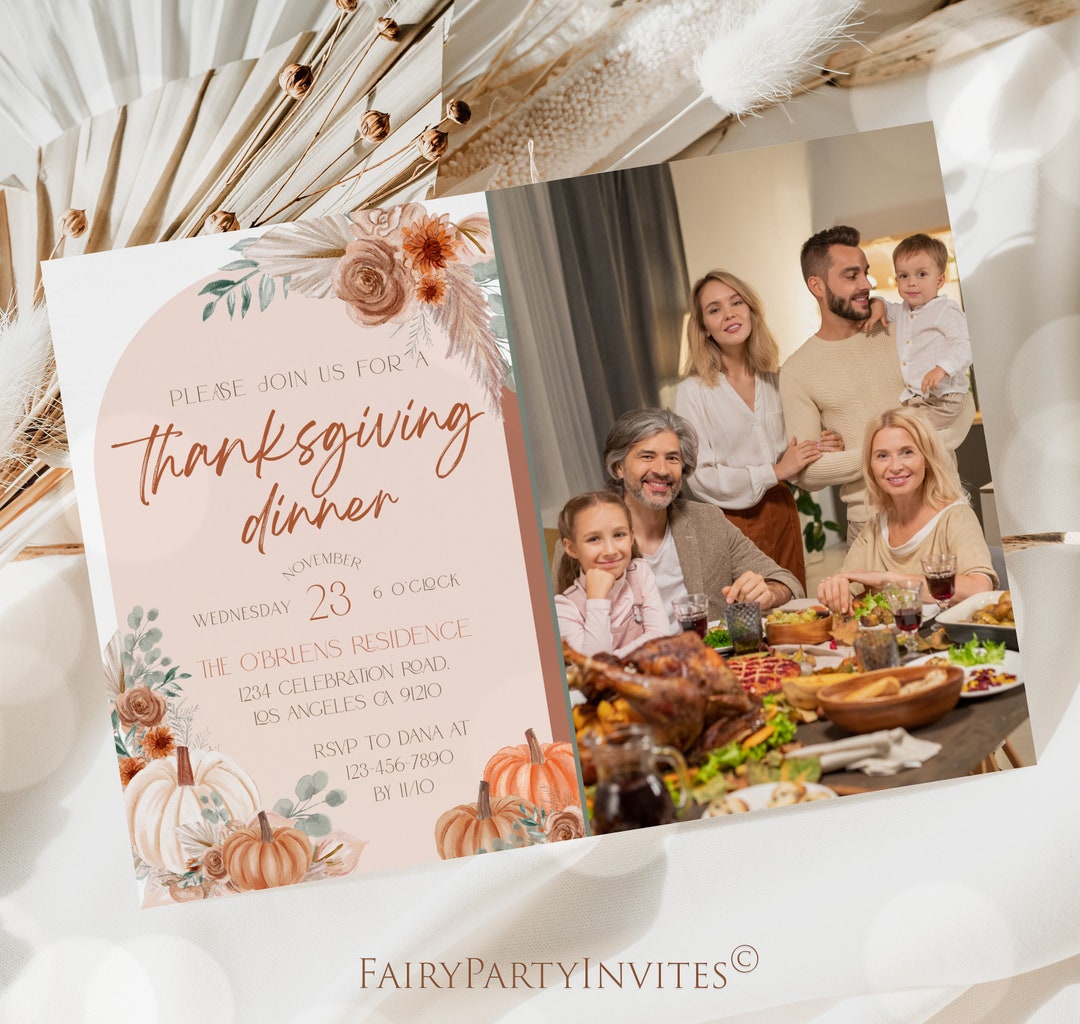 Editable Thanksgiving Dinner Invitation Template (digital Download ...