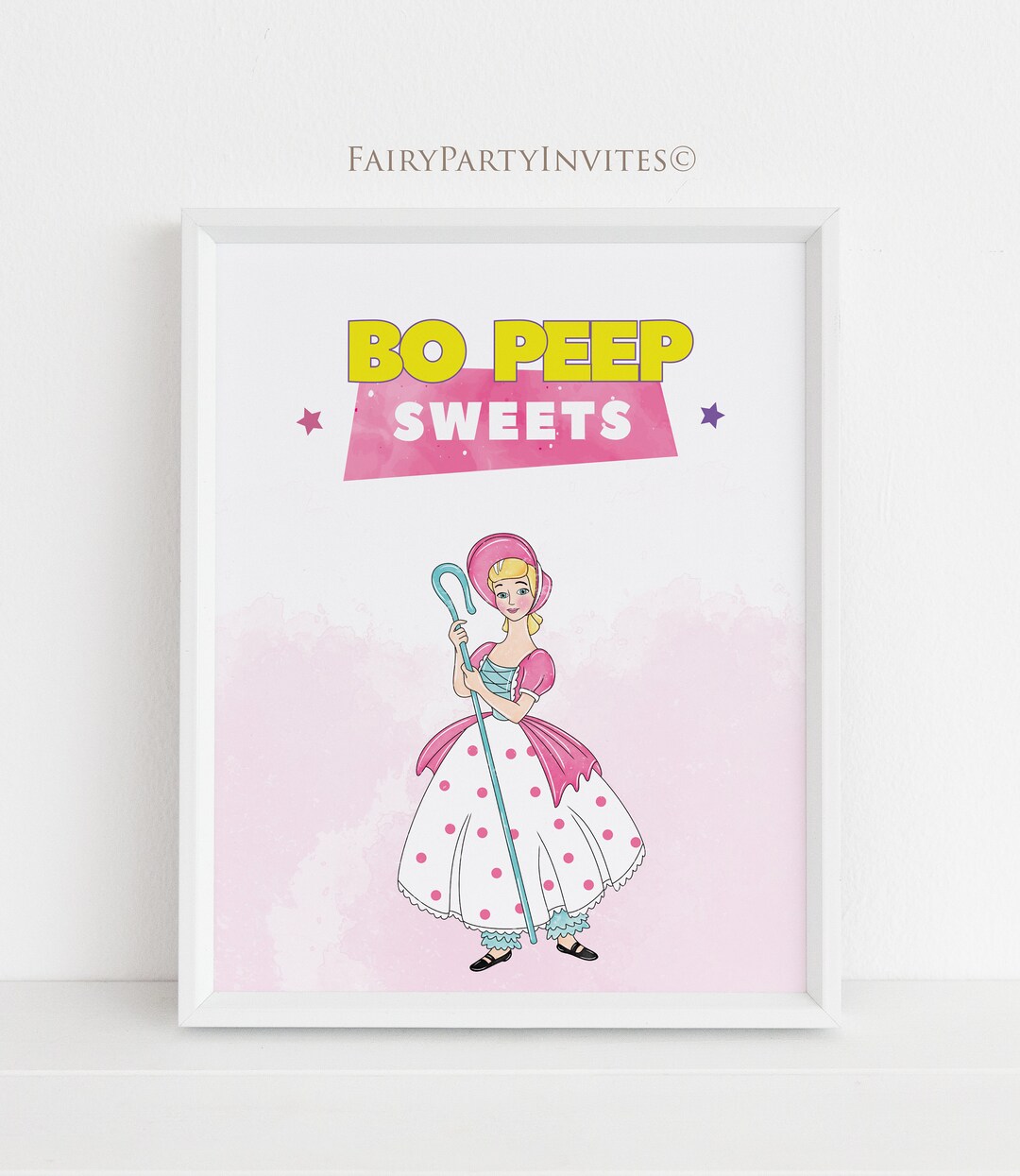 Toy Story Bo Peep Birthday Party Sign: Pink Theme (digital Download) - Etsy