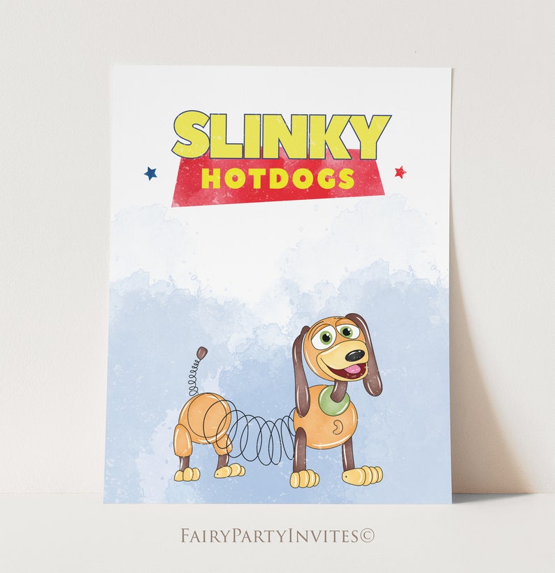 Toy Story Slinky Hotdogs Sign: Birthday Party Decor (digital Download ...