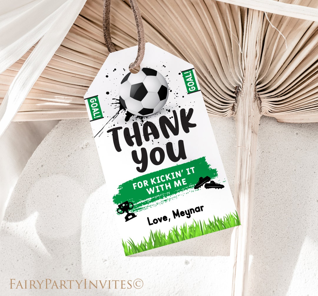 Soccer Favor Tag, Soccer Gift Thank You Tag, Soccer Editable Instant ...