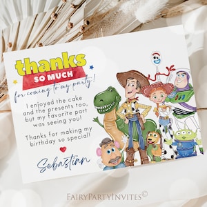 Toy Story Thank You Card Template: Editable Birthday Party (digital ...