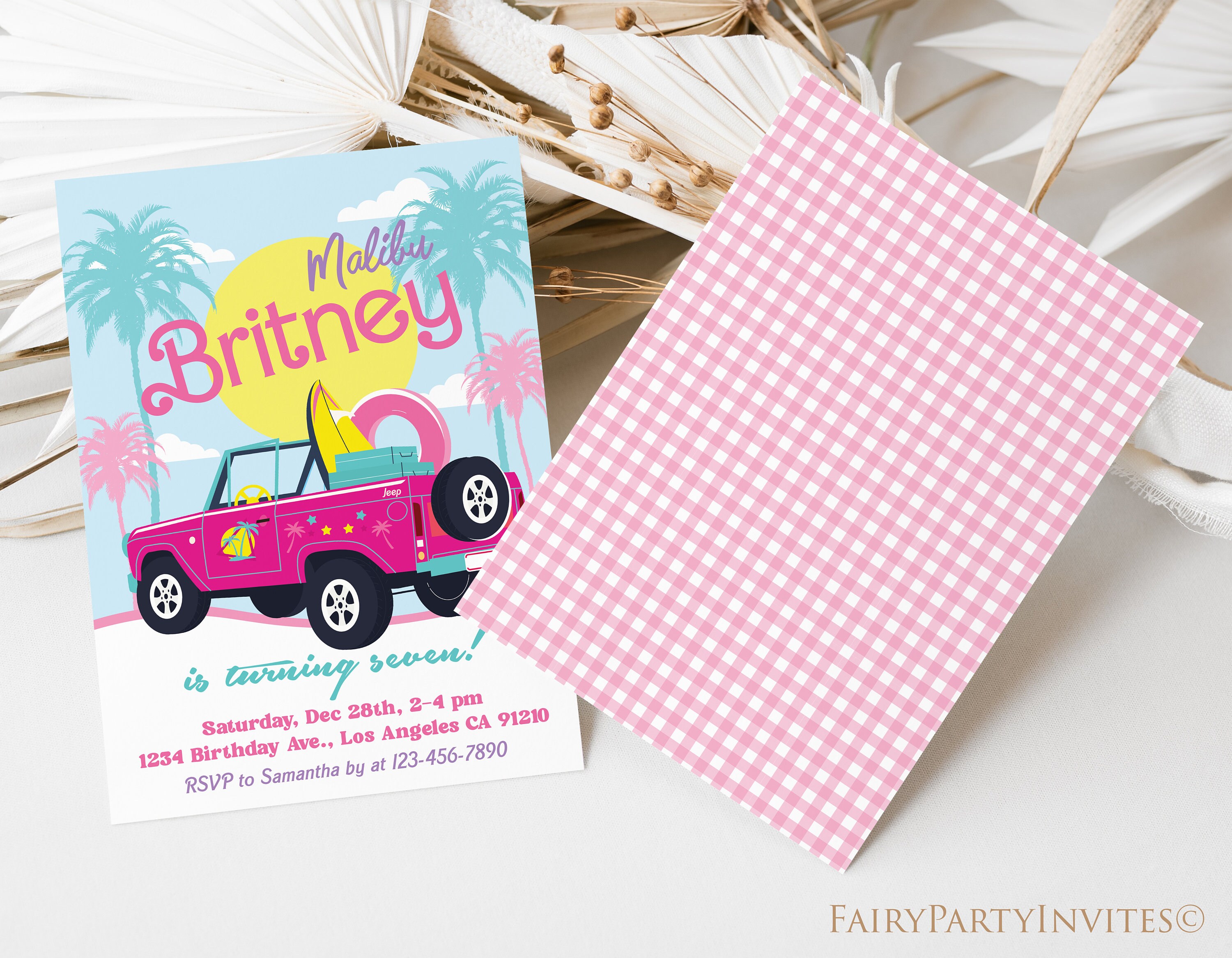 Malibu Birthday Invitation Template Malibu Fashion Doll - Etsy