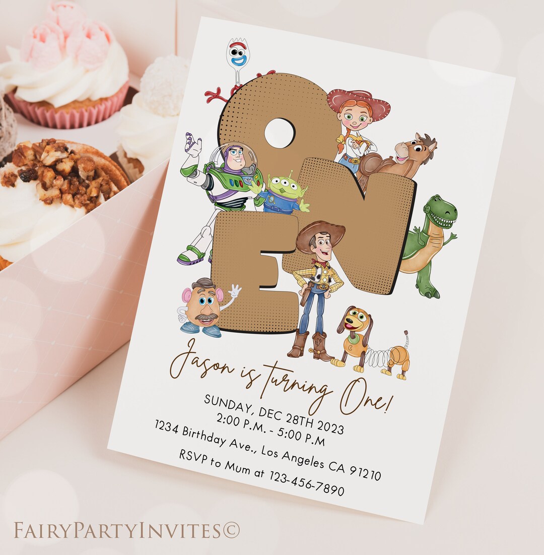 Toy Story Birthday Invitation Template: Editable First Birthday ...