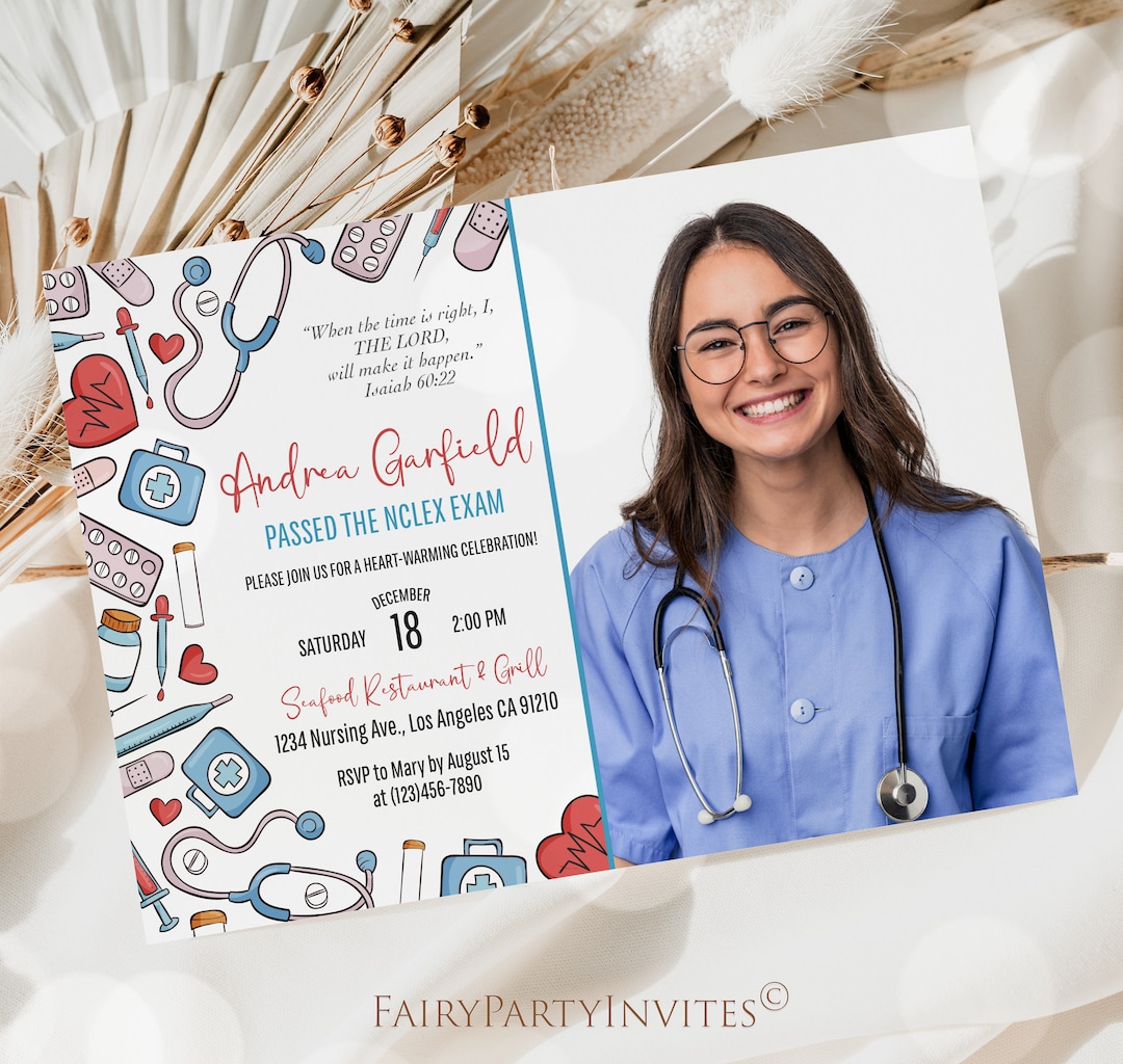 Registered Nurse Celebration Invitation Template, RN Invitation, Nurse ...