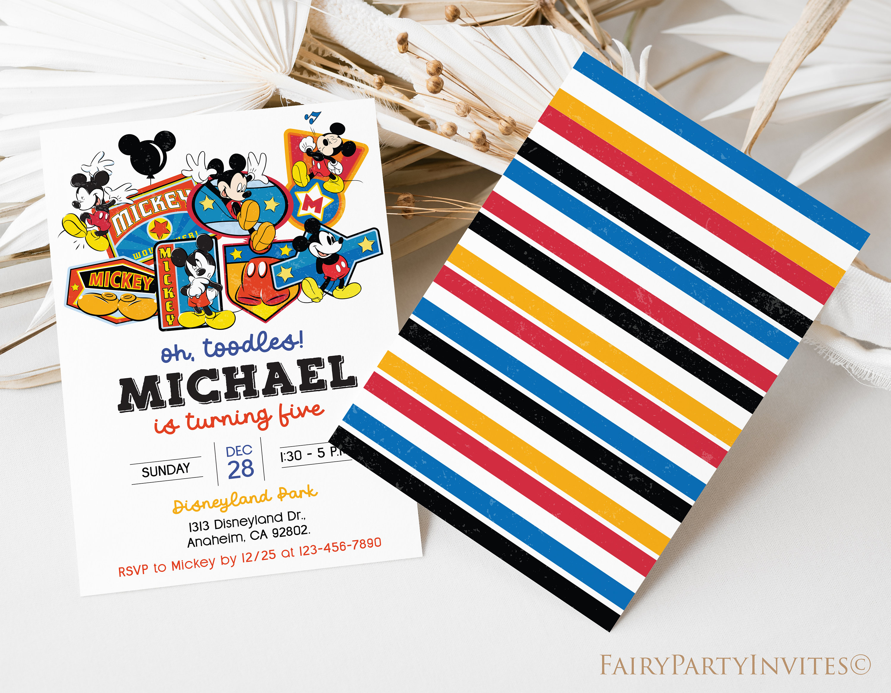 Mickey Mouse Birthday Invitation Template Mickey Mouse - Etsy
