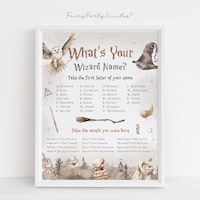 EDITABLE What is Your Wizard Name Party Game Sign and Name Tag, School ...
