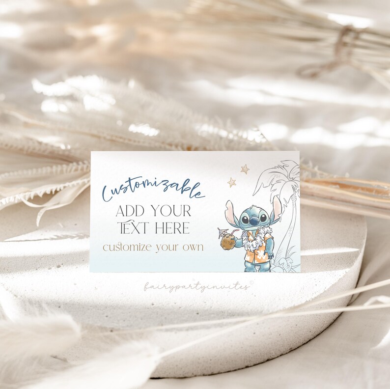 Stitch Place Card Template: Editable Food Tent (instant Download) - Etsy