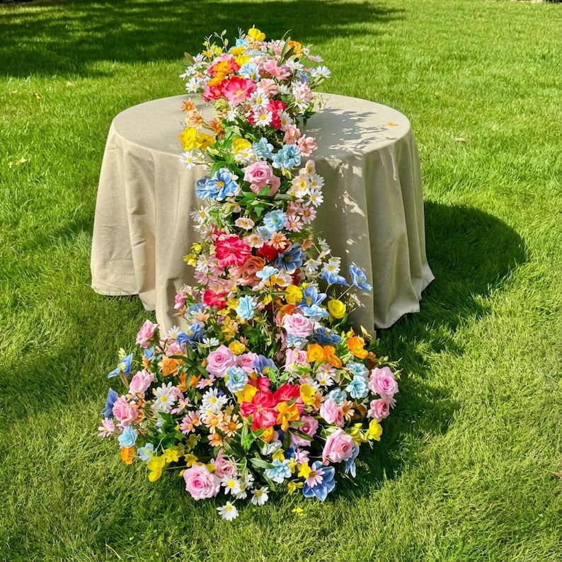 Ships From Houston / Wildflower Cascading Floral Runner, Cascading ...