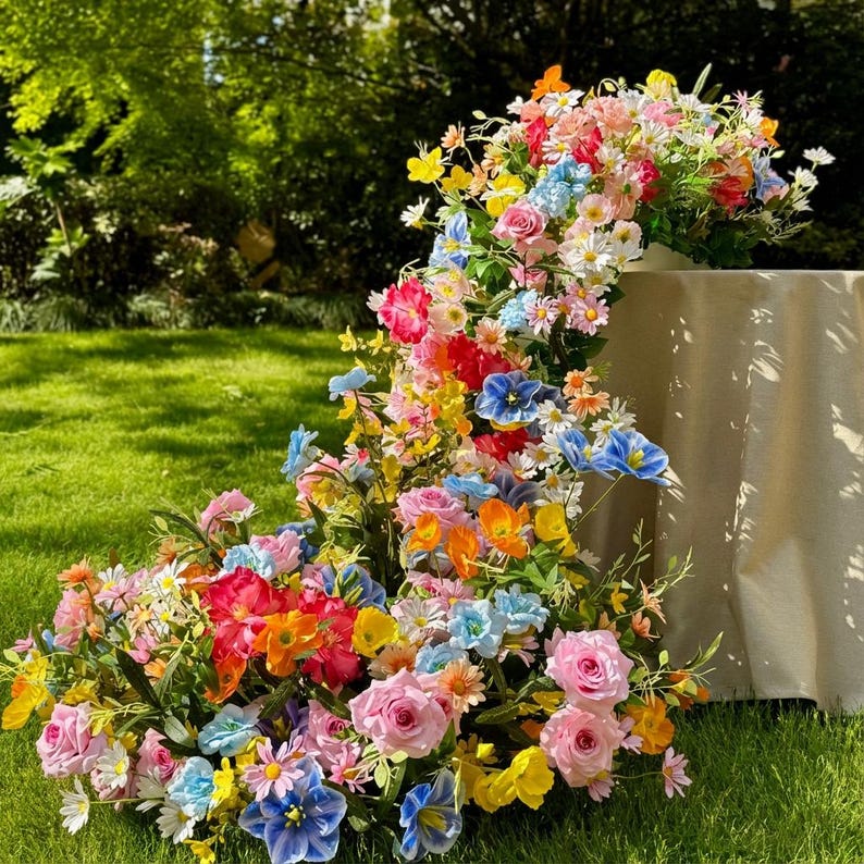 Ships From Houston / Wildflower Cascading Floral Runner, Cascading ...