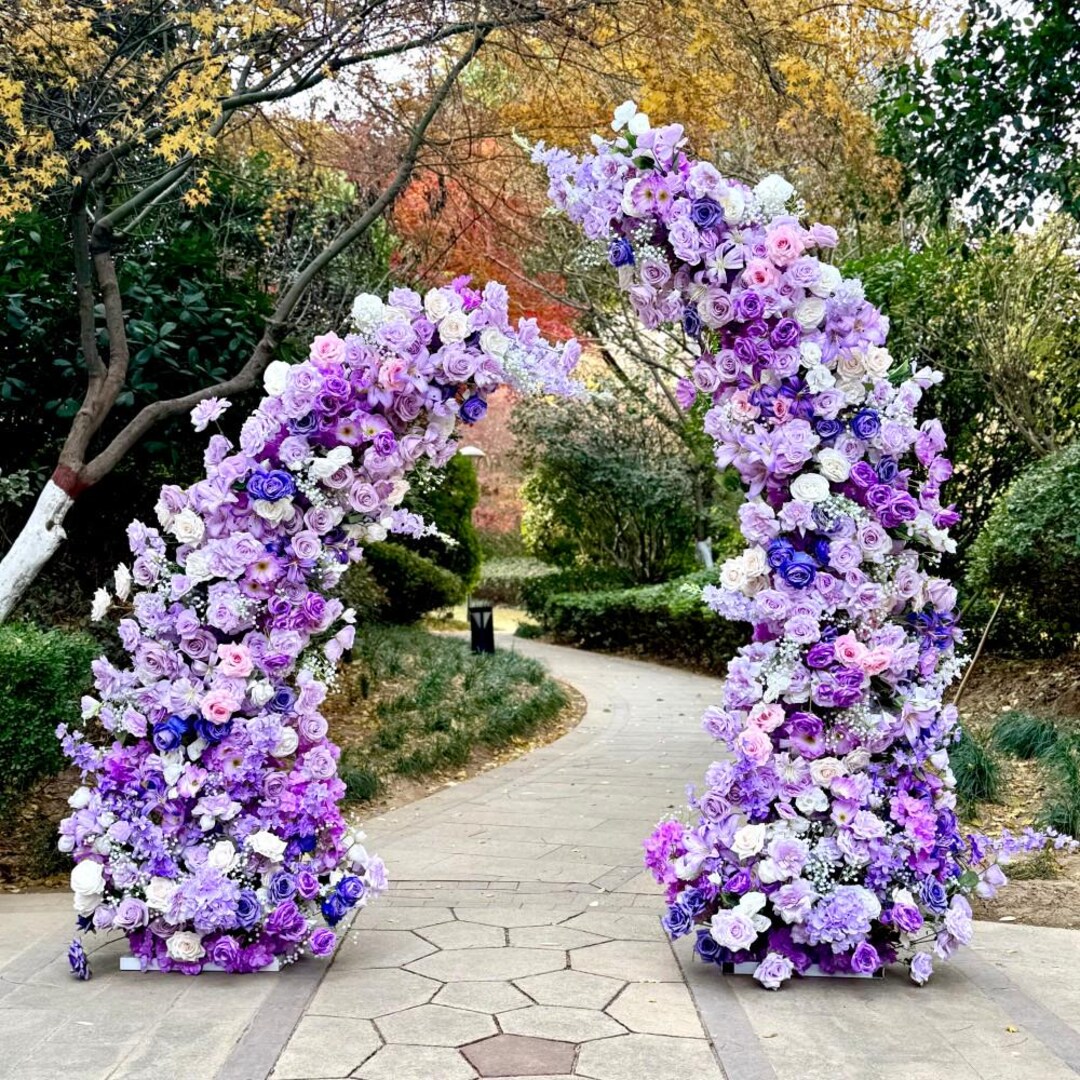 Ships From Houston/lavender Purple Rose Wedding Archway – Floral Row ...