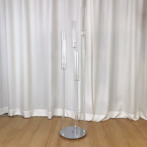 Full Clear High Candle Holder, Acrylic Light Pole With Crystal Glass ...