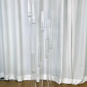 Full Clear High Candle Holder, Acrylic Light Pole With Crystal Glass ...