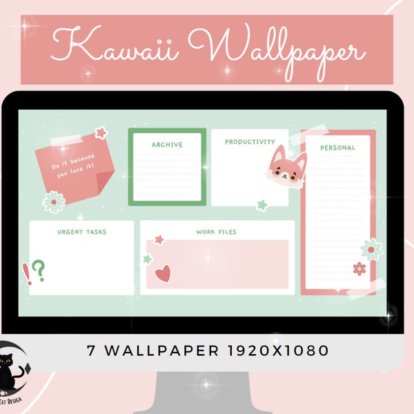 Cozy Kawaii Desktop Wallpaper - Etsy