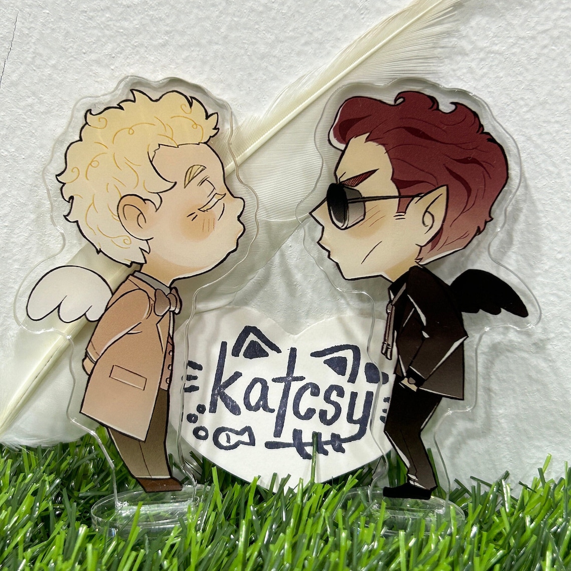 Aziracrow Kiss Good Omens Inspired Double Sided Acrylic Standees - Etsy