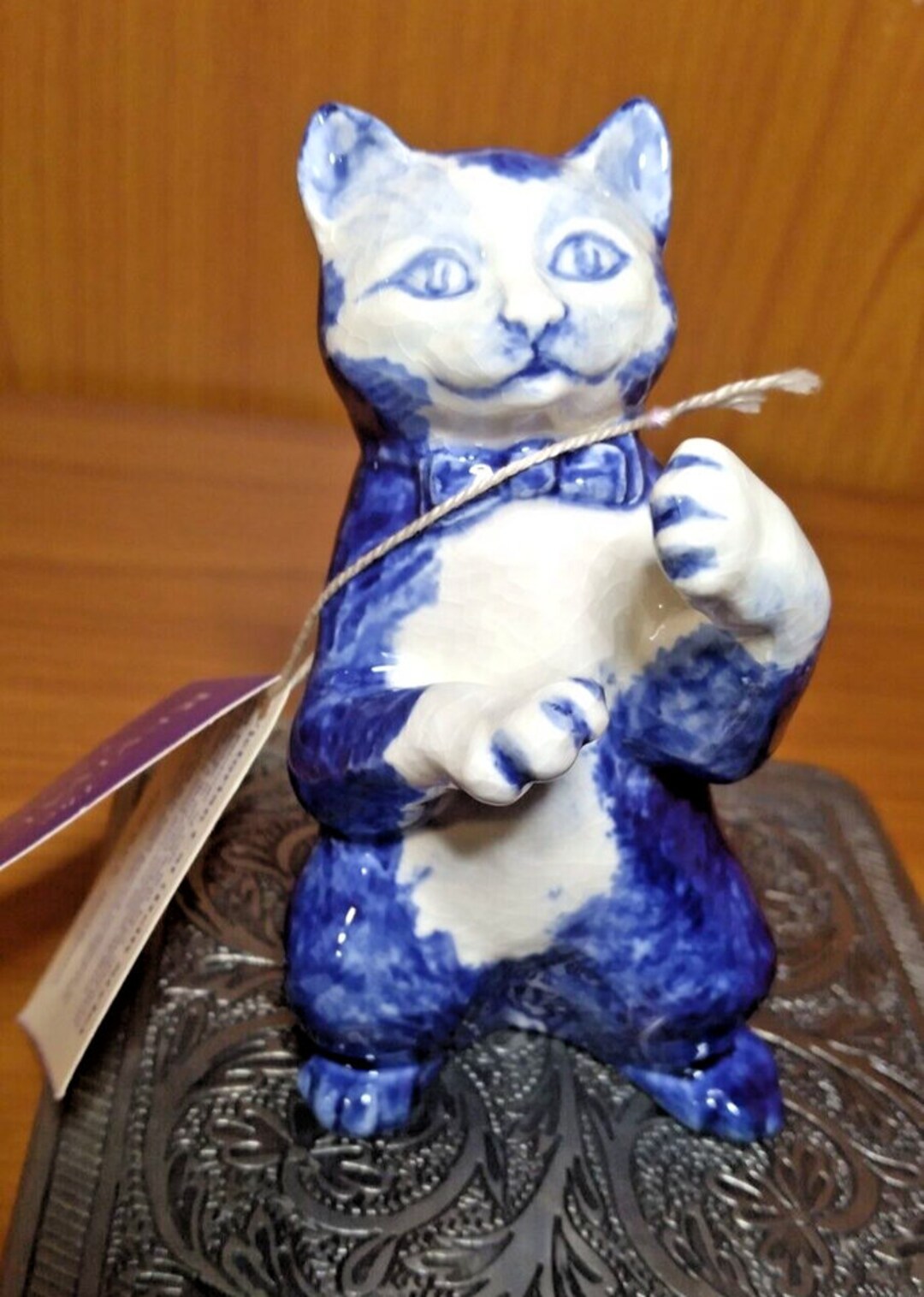 DELFT Style Victorian Cat 'PLAYFUL' Revival Art Company England 4 ...