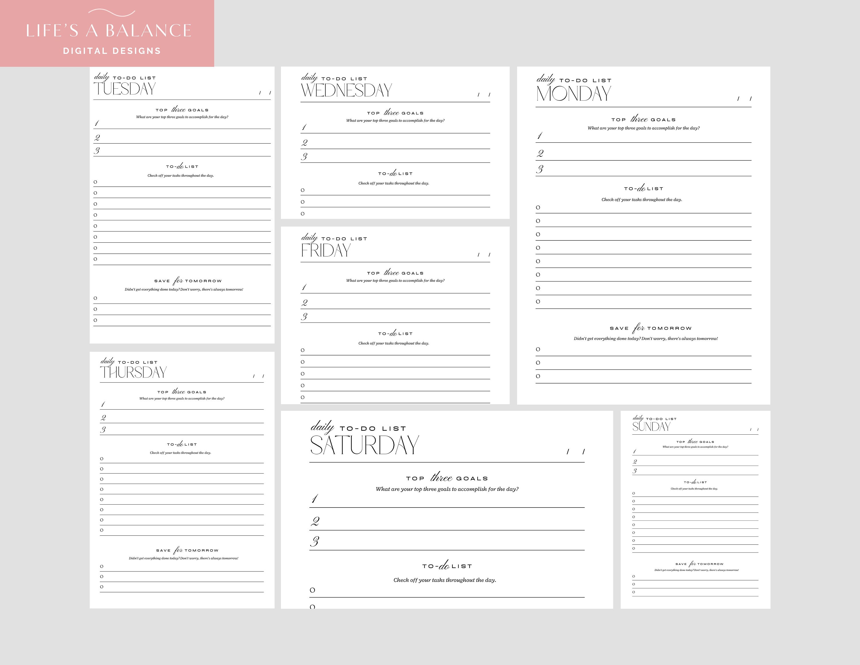 7 Day Printable Planner / Weekly Printable Planner / Simple Planner - Etsy