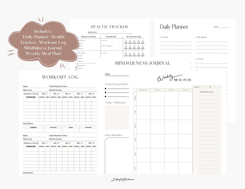 Self Growth Bundle, Goals Printable Planner, Mindfulness Journal ...