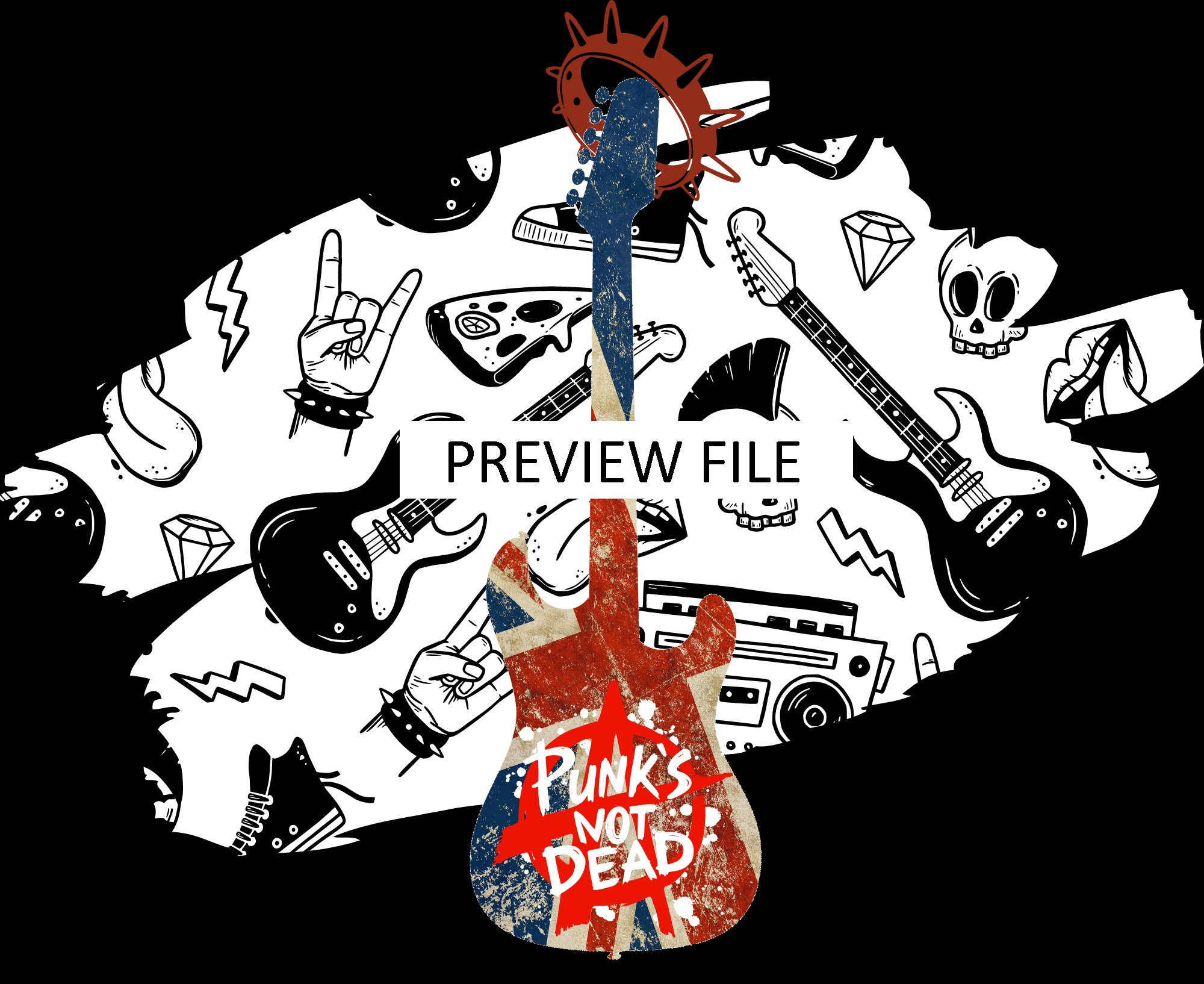 Punk's Not Dead - Printable Design for Shirt, Mug, Sticker, Etc - PNG ...