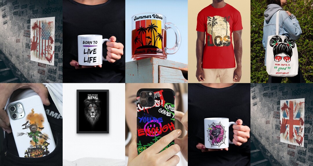 Collection of 10 Digital Art Designs - Printable SVG and PNG Digital ...