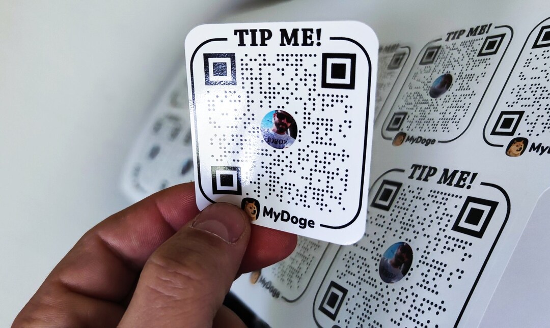 Custom Tip Me! Sticker Set - My Doge Wallet Tip QR Stickers - Custom ...