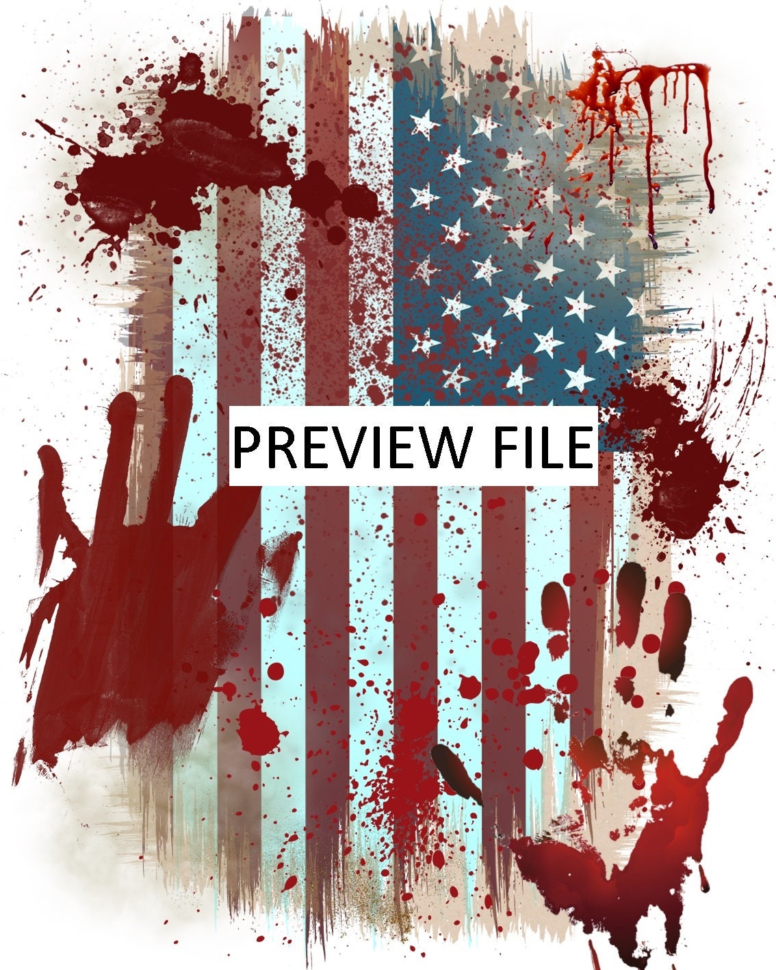 Zombie Apocalypse USA Flag Printable Design for T-shirt - Etsy