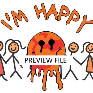I'm Happy - Printable Art Design - SVG and PNG Digital Download - Etsy