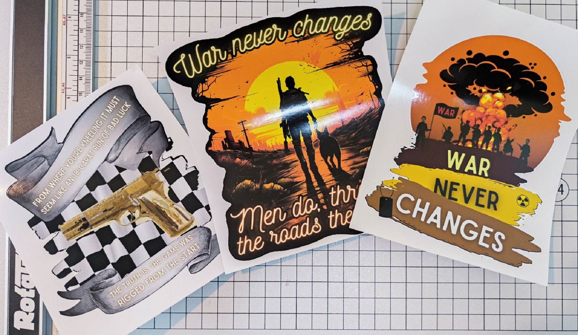 Set of Three Fallout Themed Stickers - Etsy