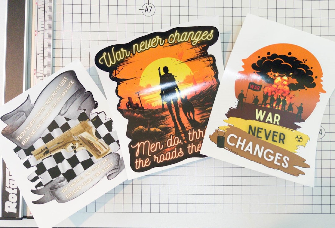 Set of Three Fallout Themed Stickers - Etsy