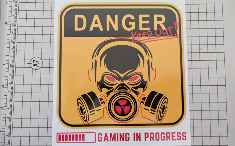 Danger Keep Out Gaming in Progress Sticker - Radiation Gas Mask Danger ...