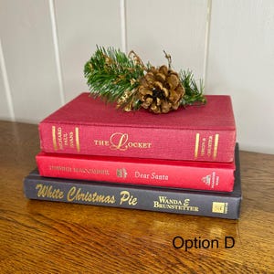 Christmas Book Stack: Red & Green Holiday Decor, Set of 3 - Etsy