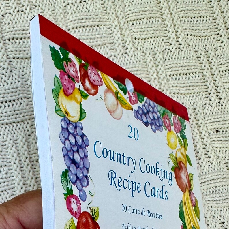 Recipe Card 20 Pack Fold to 3" X 5" Index Size Lined Colorful Fruit ...